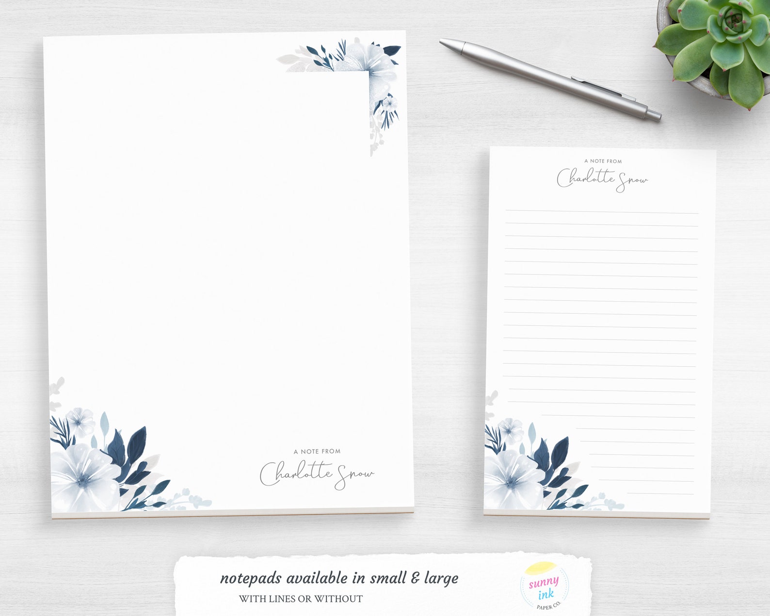 Custom Stationery - Floral Writing Paper - Watercolor Stationery Set ...