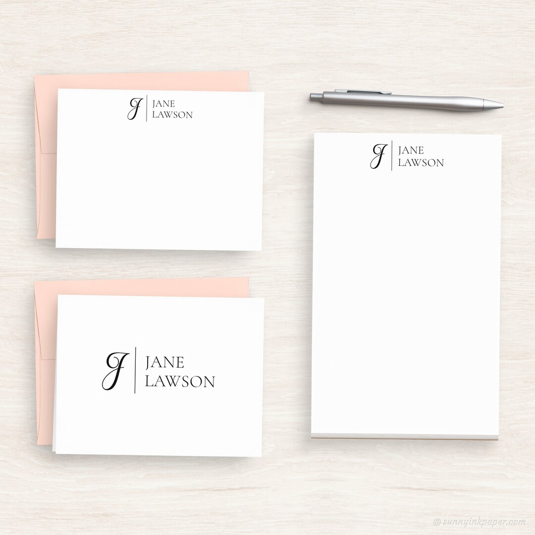 Personalized Stationery - Modern Stylish Monogram Stationery Set ...