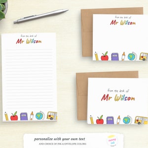 Personalized Stationery for Kindergarten Teacher - Colorful Custom ...