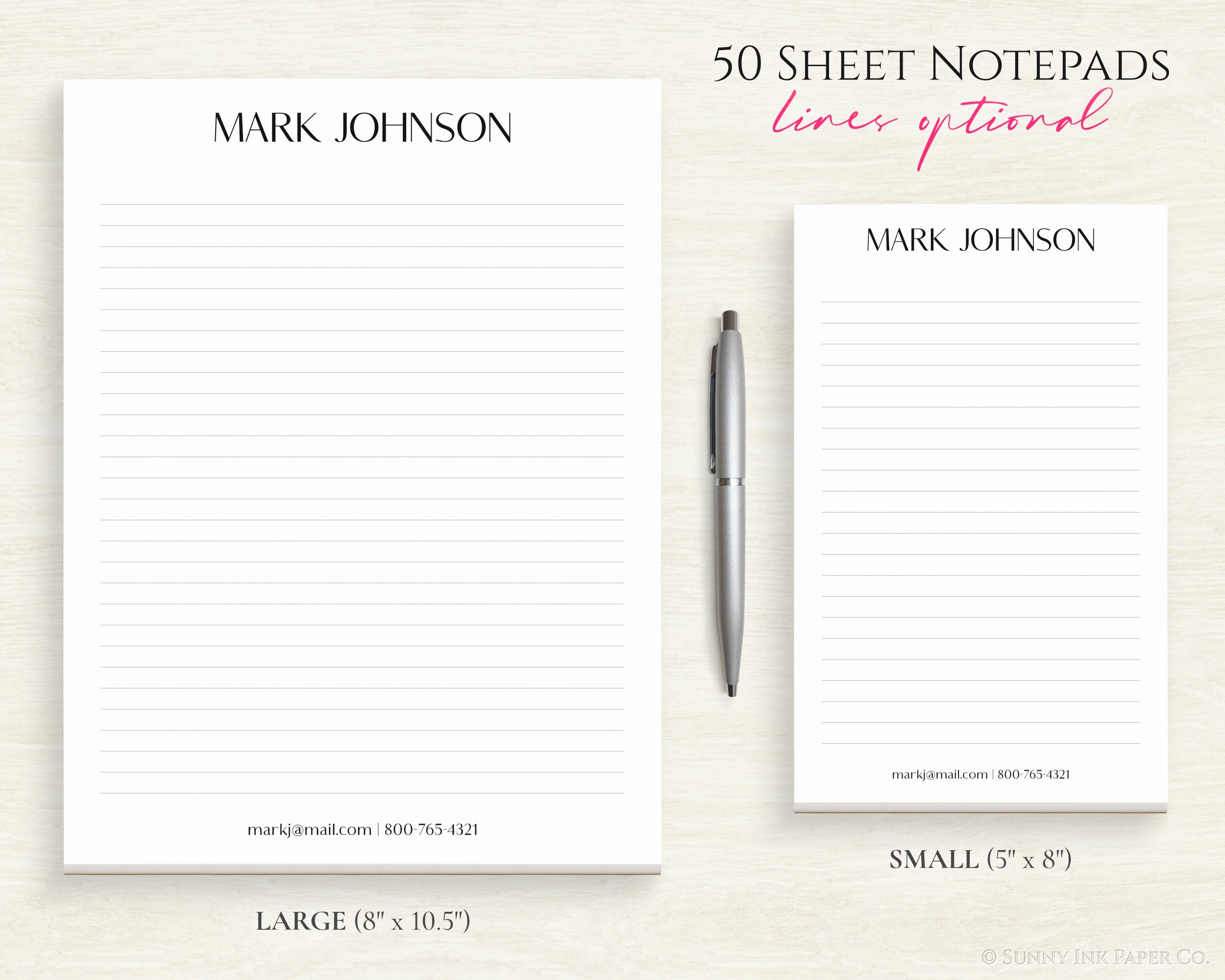 Personalized Writing Pad Typographic Writing Sheet - Etsy