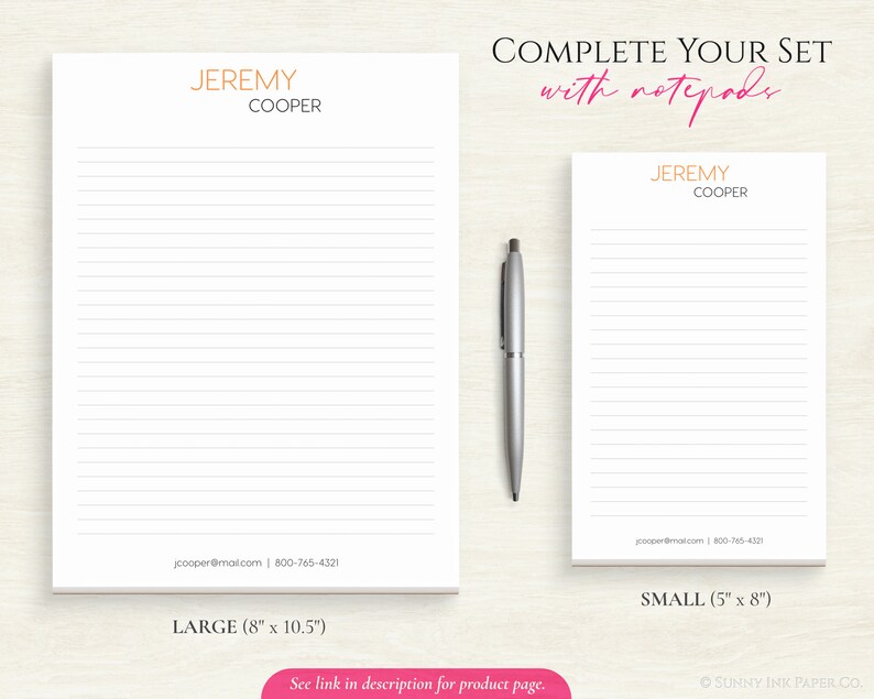 Personalized Stationery Cards - Simple Text Note Cards - Customized ...