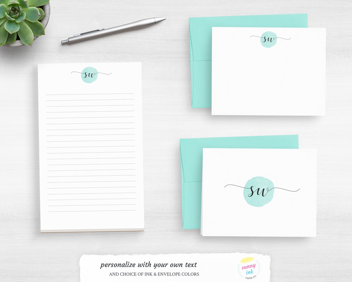Personalized Monogram Stationery Classic Script Monogram | Etsy