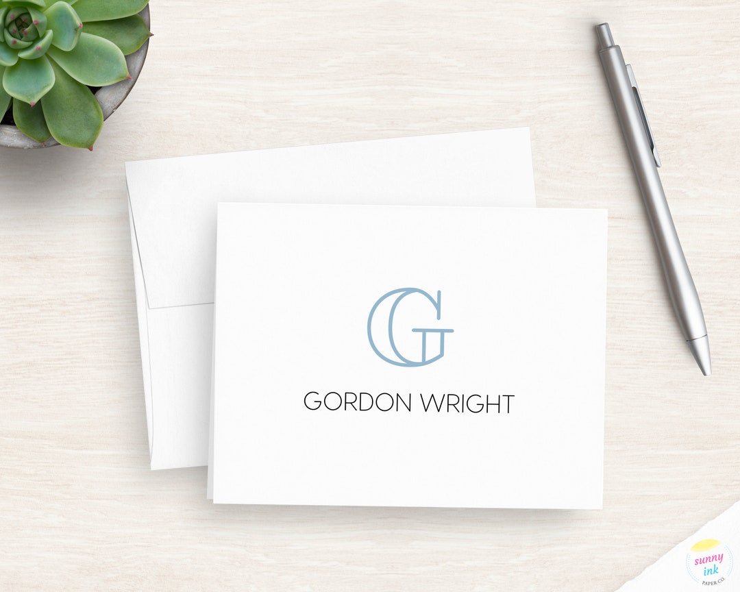 Personalized Monogram Stationery Simple Classic Monogram - Etsy