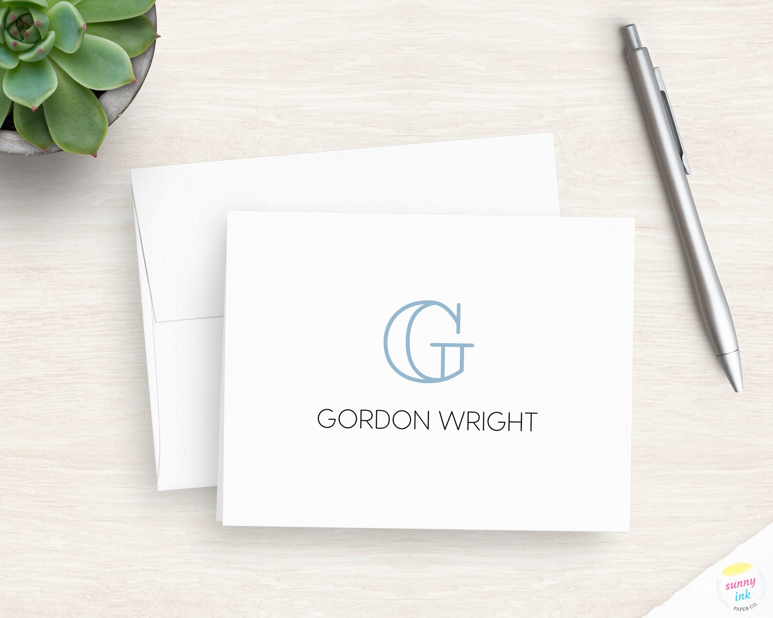 Personalized Monogram Stationery Simple Classic Monogram - Etsy