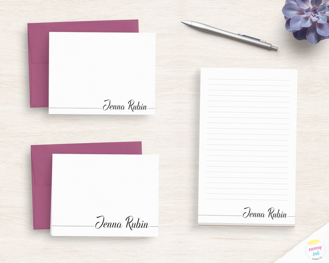 Personalized Stationery Elegant Handwriting Stationary | Etsy