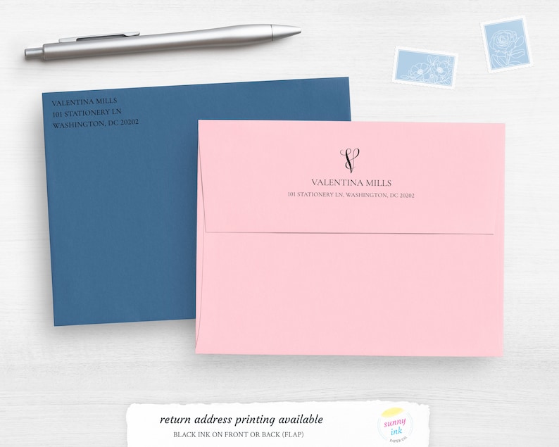 Personalized Notepad Stationery - Classic Monogram Single Monogram ...