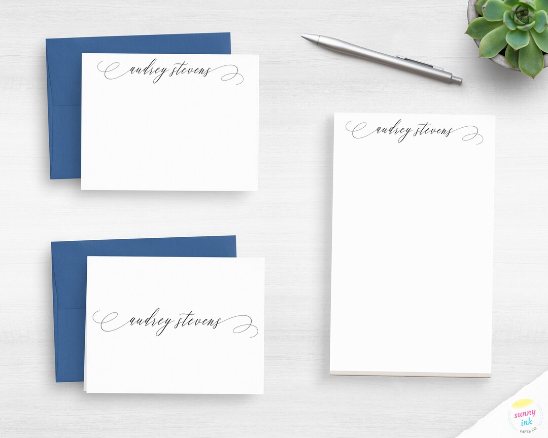 Elegant Stationary Personalized - Customized Script Stationery Set ...