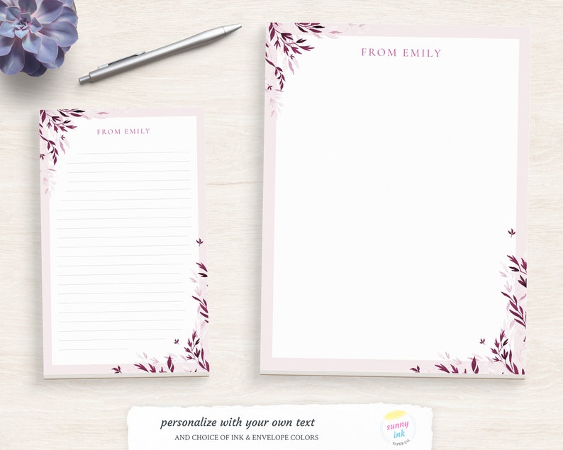 Customized Leaf Notepad Pretty Floral Notepad Writing Pad - Etsy