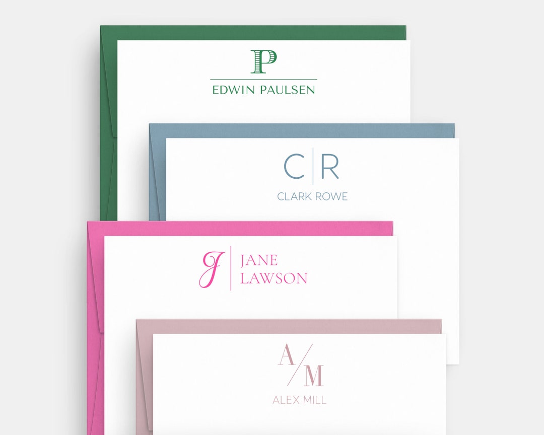 Personalized Classic Stationery - Monogram Stationary - Initial ...
