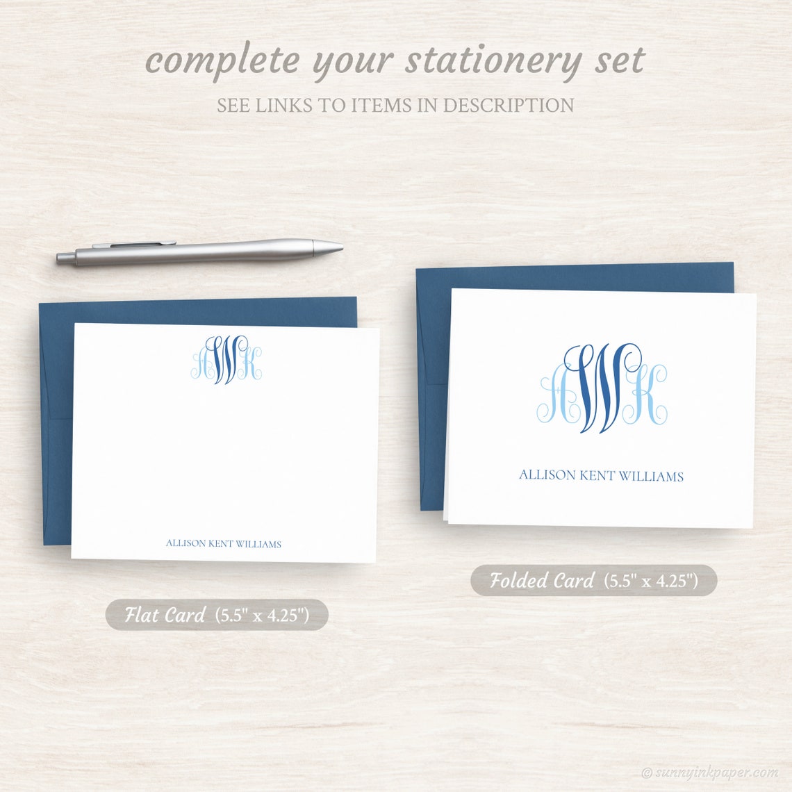 Personalized Vine Monogram Writing Pad - Traditional Monogram Notepad ...