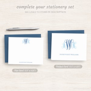 Personalized Vine Monogram Writing Pad - Traditional Monogram Notepad ...