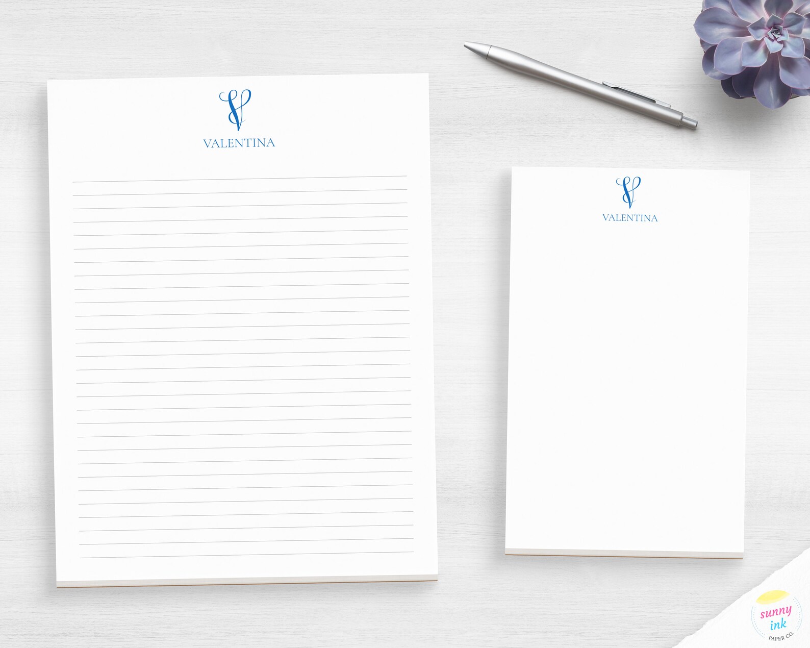 Personalized Notepad Stationery Classic Monogram Single - Etsy