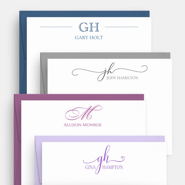 Monogrammed Note Cards - Etsy