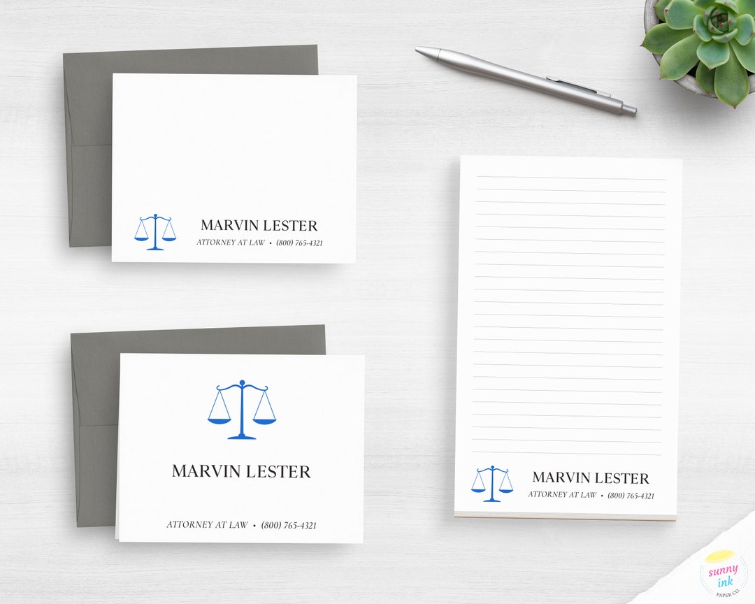 Lawyer Gift - Personalized Stationery for Lawyer - Scales of Justice ...