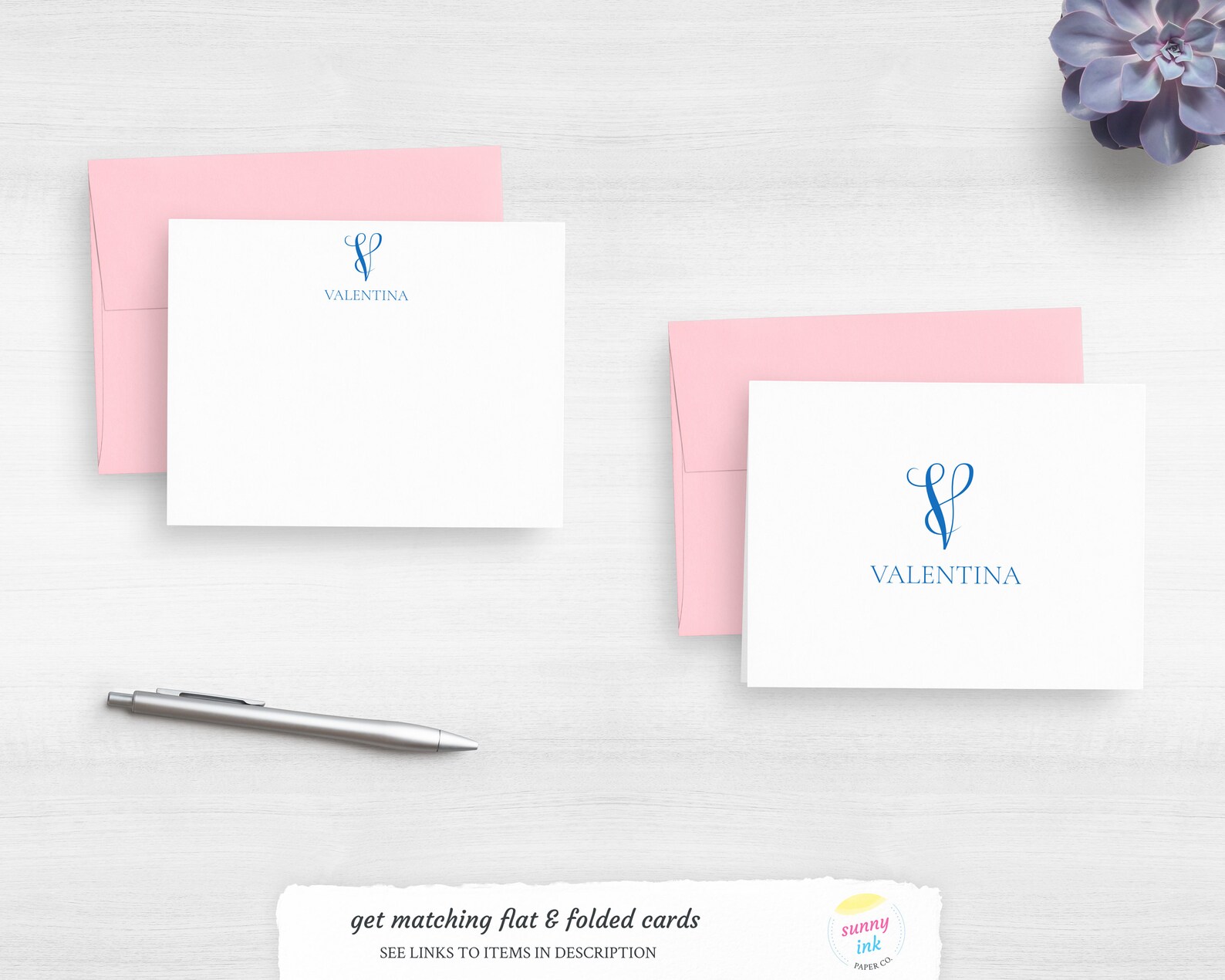 Personalized Notepad Stationery Classic Monogram Single - Etsy