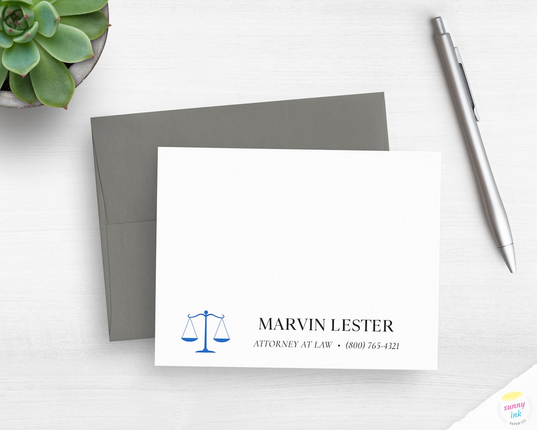 Personalized Lawyer Flat Card - Professional Lawyer Justice Flat Note ...