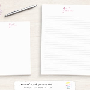 Personalized Writing Pad Charming Heart Monogram Notepad | Etsy