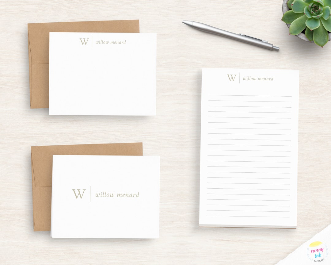 Personalized Monogram Stationary Set - Classic Customized Stationery ...