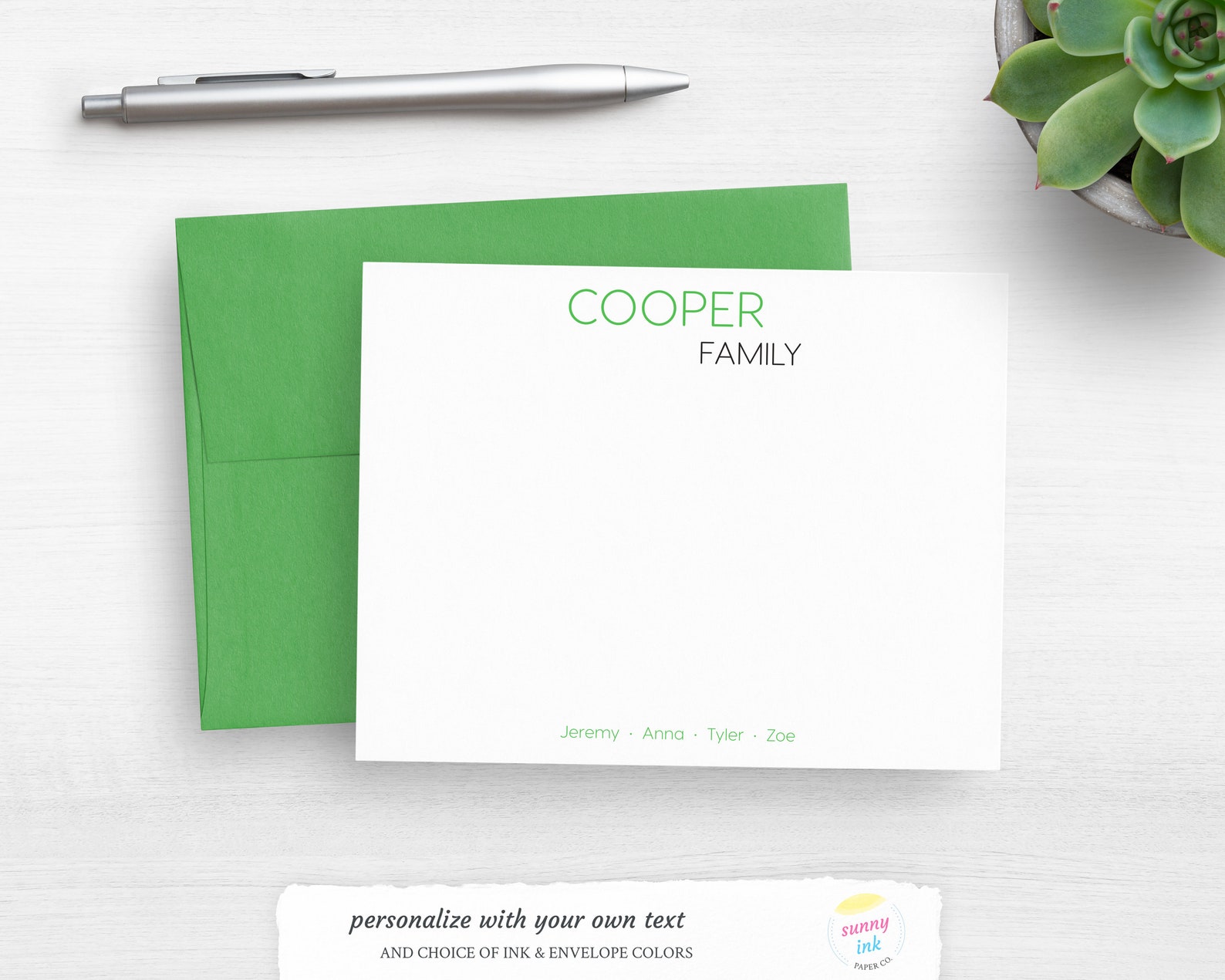 Personalized Stationery Cards Simple Text Note Cards | Etsy