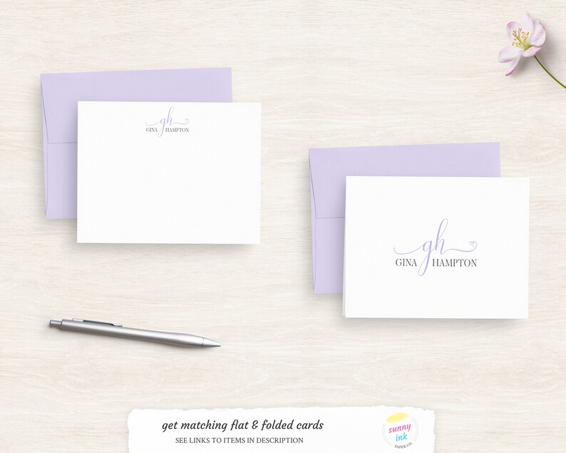 Personalized Writing Pad Charming Heart Monogram Notepad | Etsy