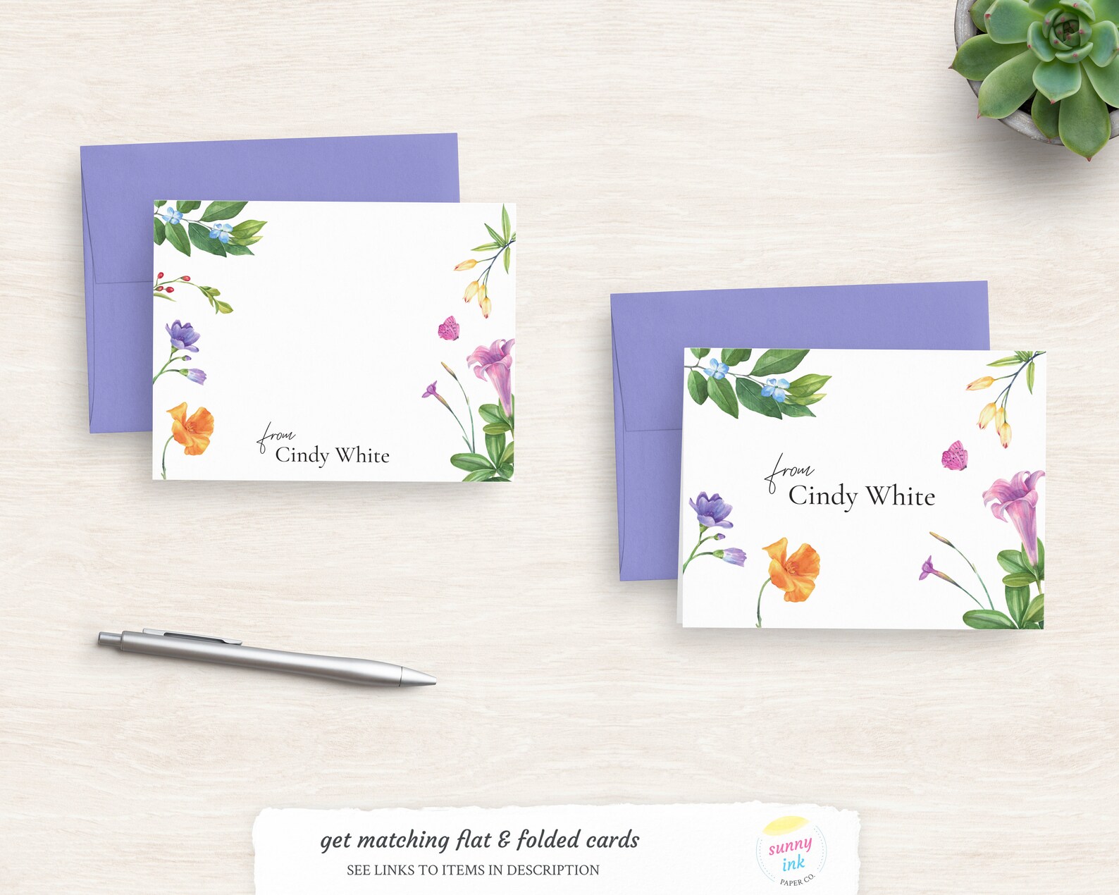 Personalized Writing Sheet Spring Flower Stationery | Etsy