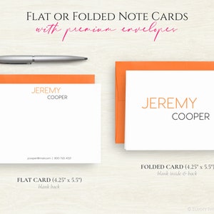 Personalized Stationery Cards - Simple Text Note Cards - Customized ...