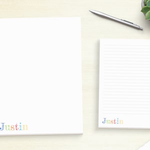 Personalized Kid's Notepad - Colorful Kid's Stationery - Customized ...