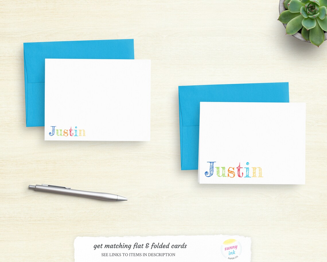 Personalized Kid's Notepad Colorful Kid's Stationery - Etsy