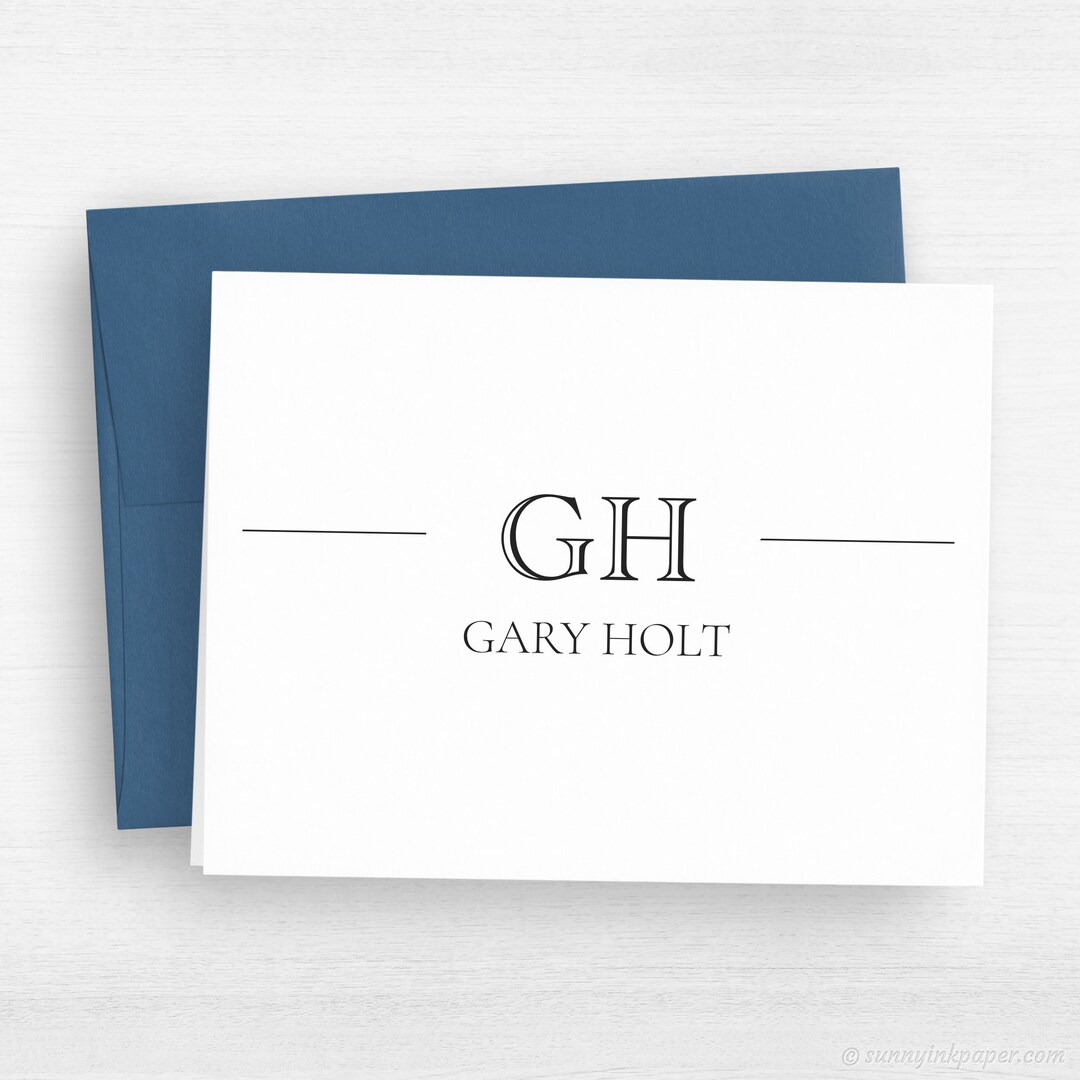 Monogram Cards Personalized - Customized Gift for Him - Monogrammed ...