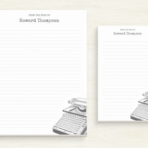 Personalized Vintage Notepad - Typewriter Font Pad - Custom Stationery ...