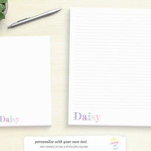 Personalized Kid's Notepad - Colorful Kid's Stationery - Customized ...