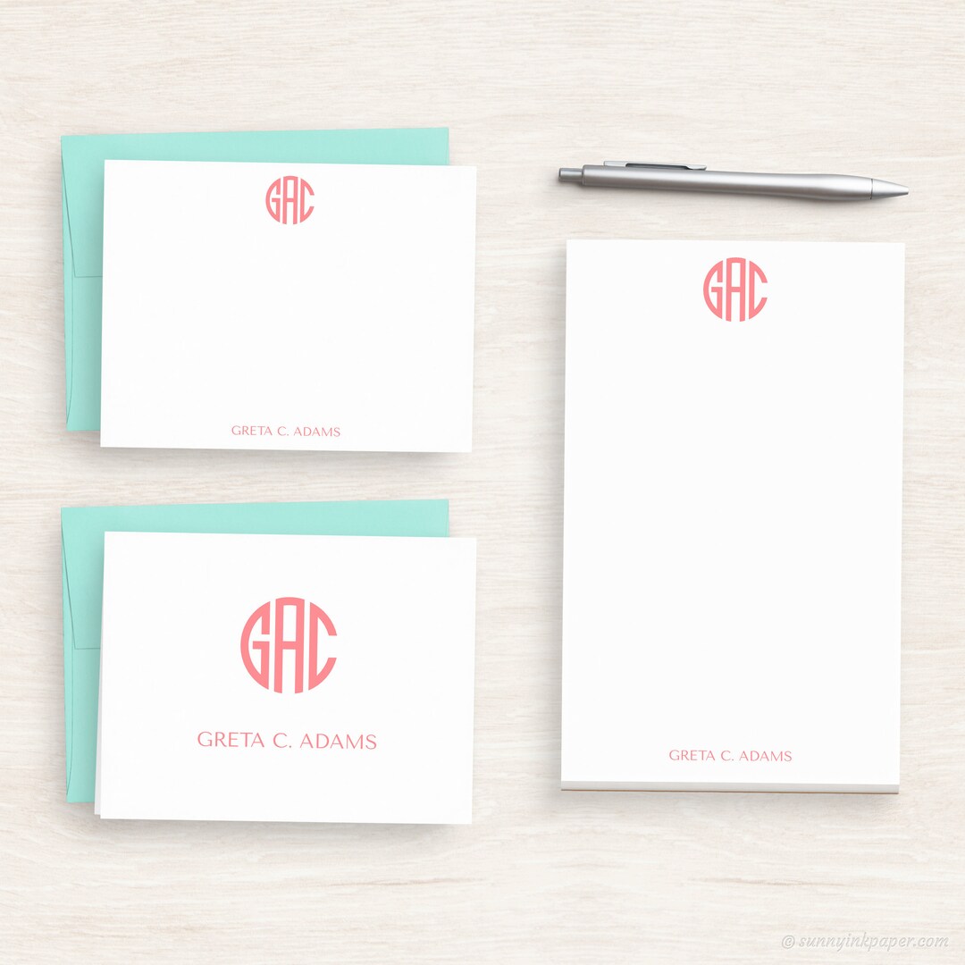 Personalized Monogram Set - Customized Monogram Stationery Set ...