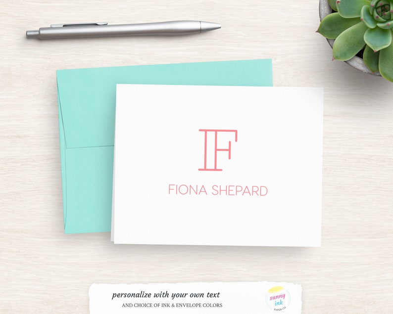 Personalized Monogram Stationery Simple Classic Monogram - Etsy