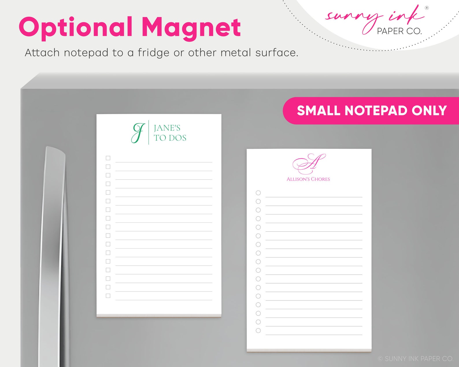 Personalized Monogram Notepad Stationery Desk Pad Elegant Custom ...