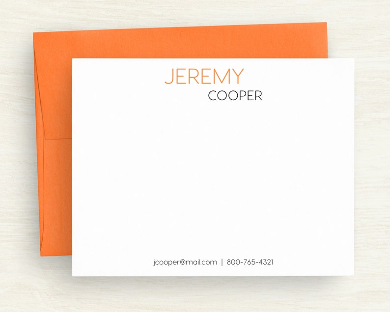 Personalized Stationery Cards - Simple Text Note Cards - Customized ...