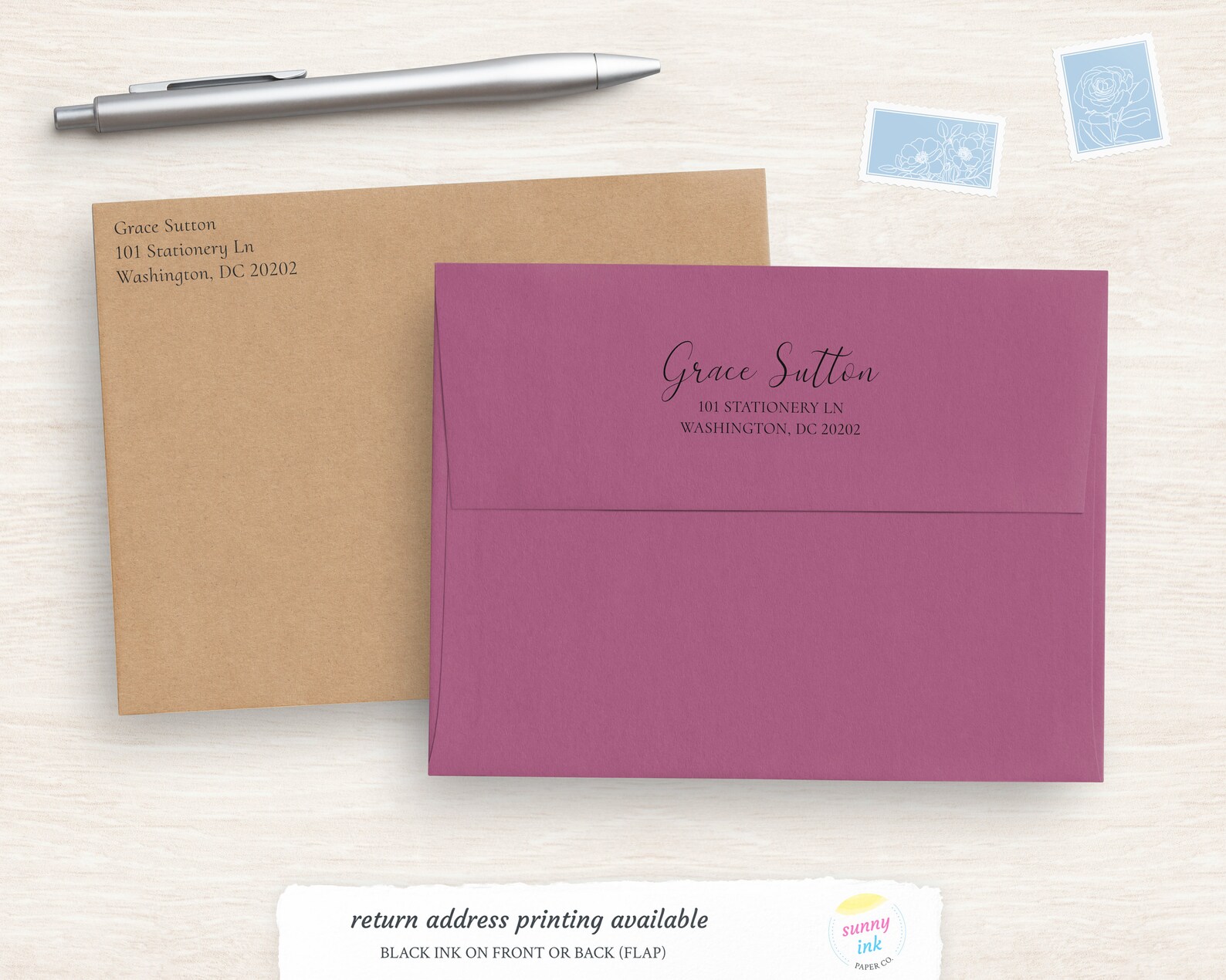 Personalized Thank You Note Floral Watercolor Paper Set | Etsy