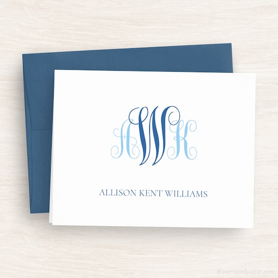 Personalized Monogram Stationery Classic Monogram - Etsy