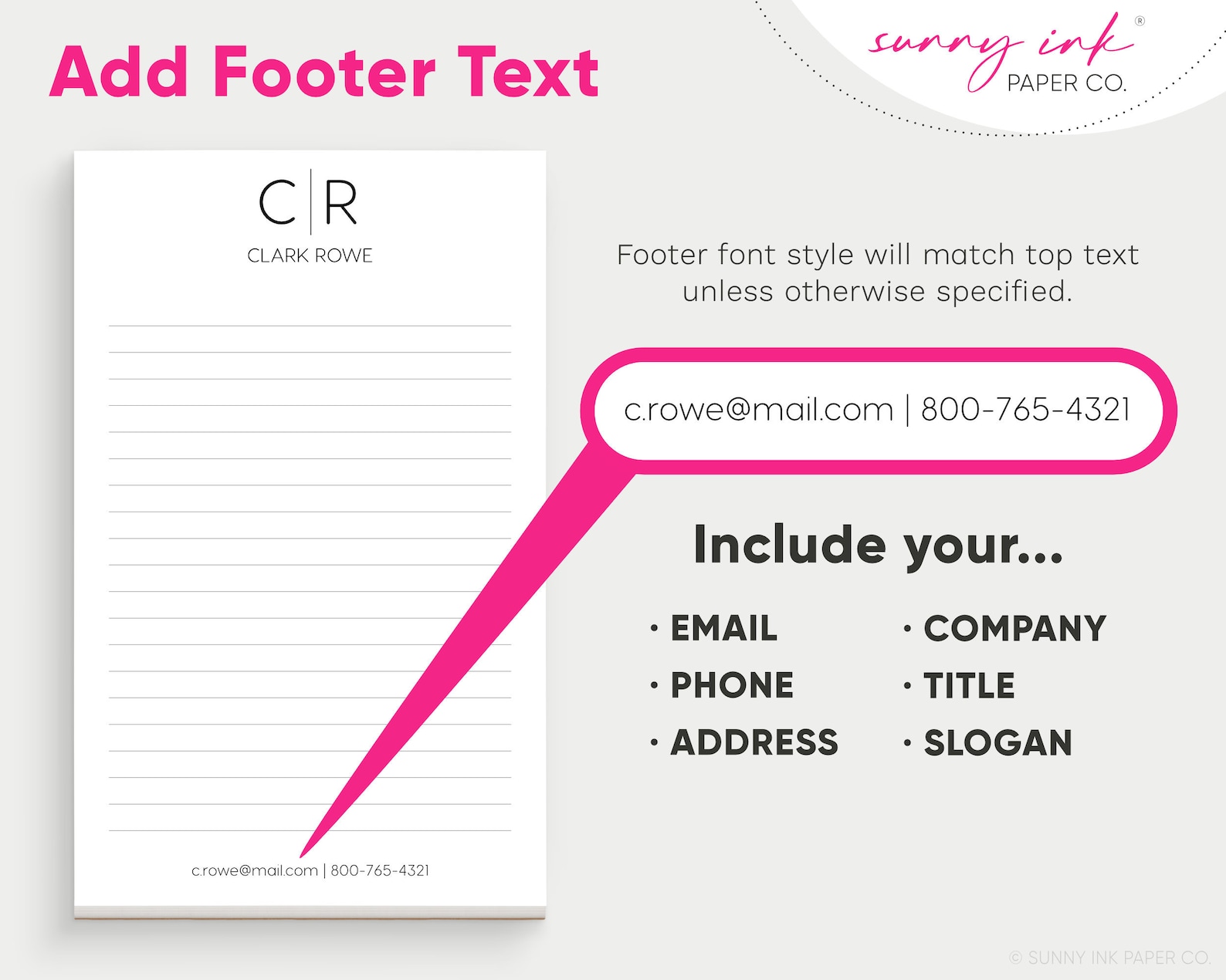 Personalized Monogram Notepad Stationery Desk Pad Elegant Custom ...