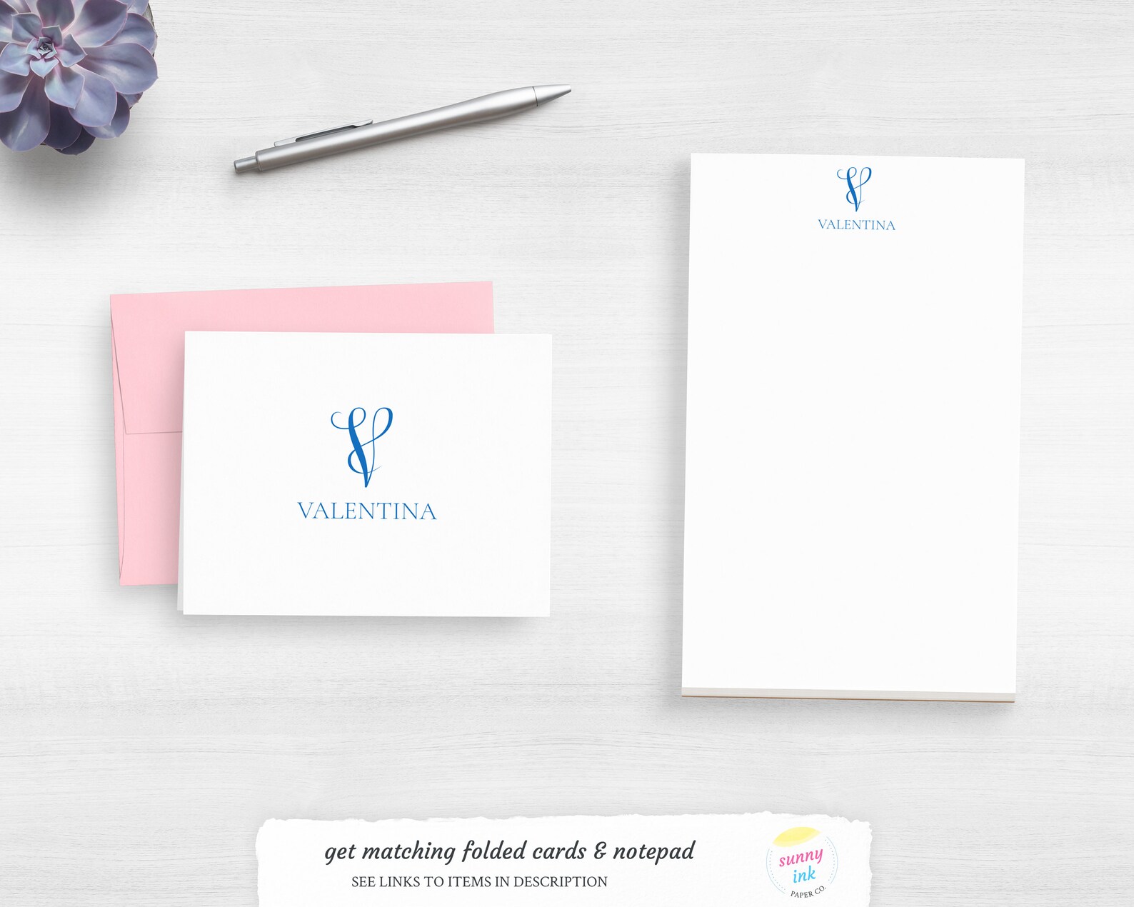 Personalized Stationery Monogrammed Stationery Set Single | Etsy