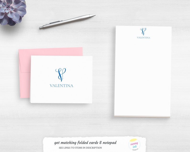 Personalized Stationery Monogrammed Stationery Set Single | Etsy