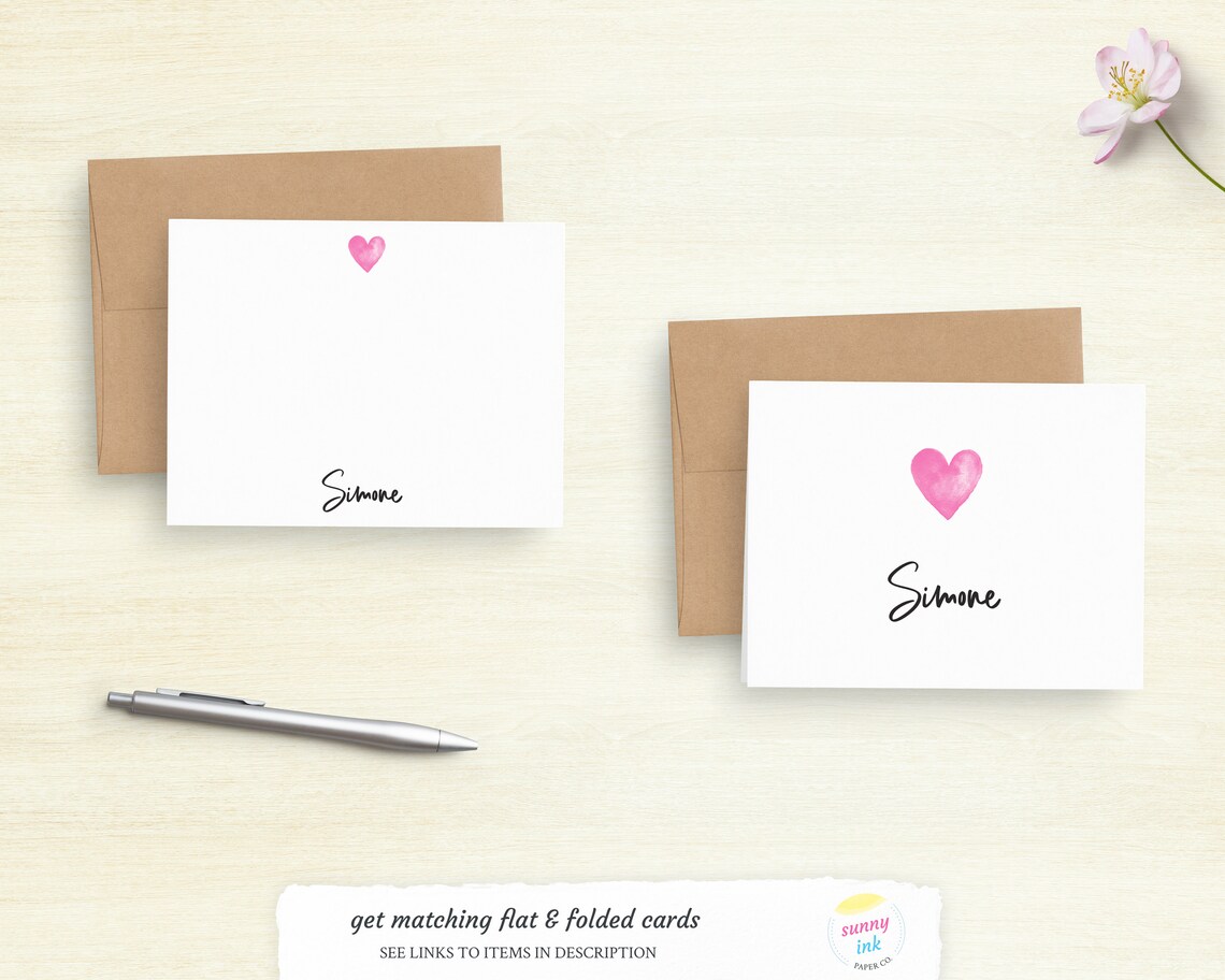 Personalized Writing Pad Lovely Heart Notepad Beautiful | Etsy