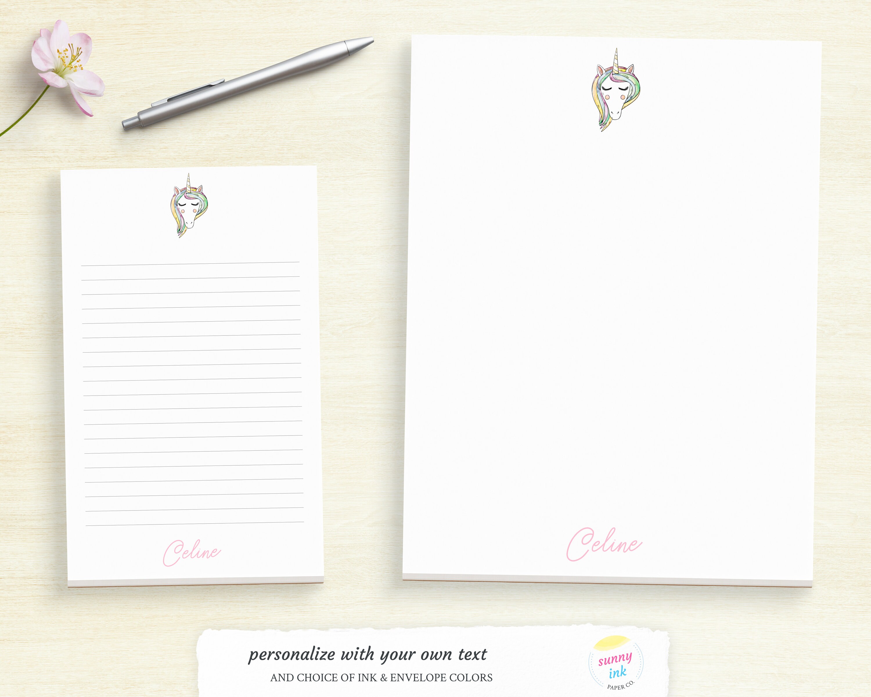 Personalized Magical Writing Paper Customized Unicorn | Etsy
