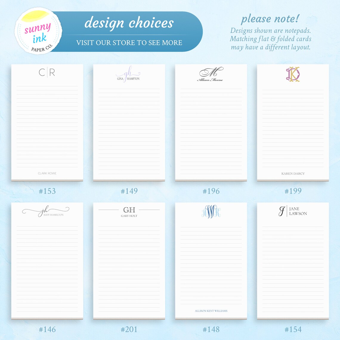 Personalized Vine Monogram Writing Pad - Traditional Monogram Notepad ...
