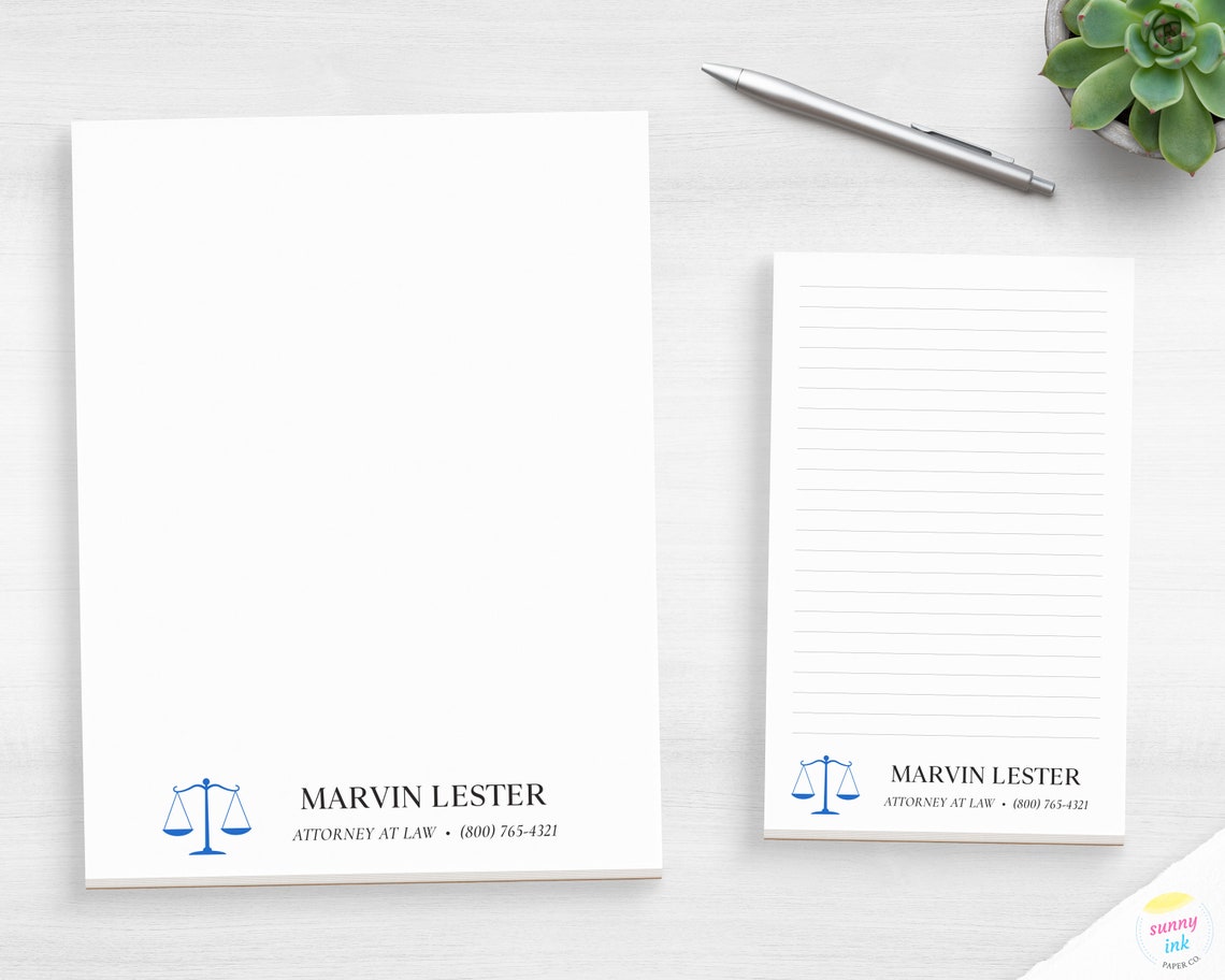 Personalized Notepad for Lawyer - Classic Professional Lawyer Notepad ...