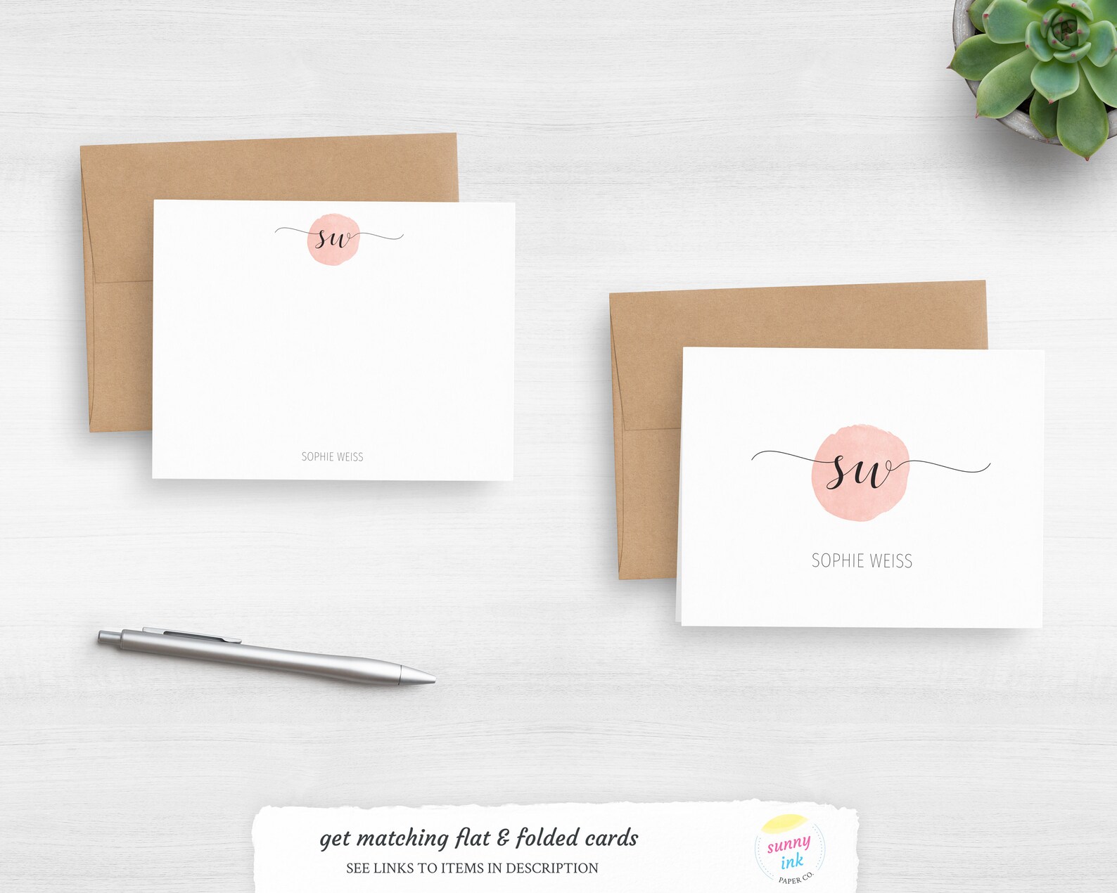 Personalized Monogram Notepad Delicate Script Monogram | Etsy