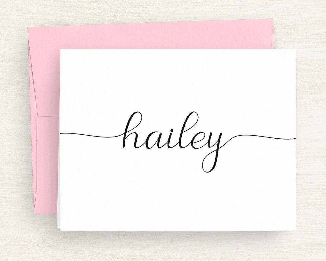 Personalized Note Card Set - Custom Stationery - Customized Folded Note ...