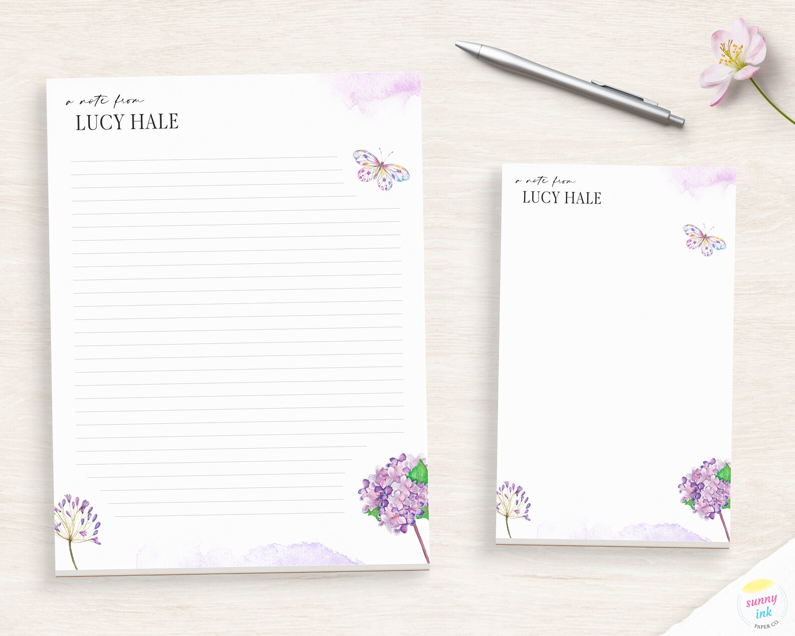 Personalized Writing Pad Floral Stationery Custom Notepad | Etsy