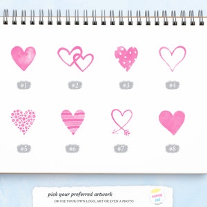 Personalized Heart Stationery - Pink Heart Writing Paper Set ...