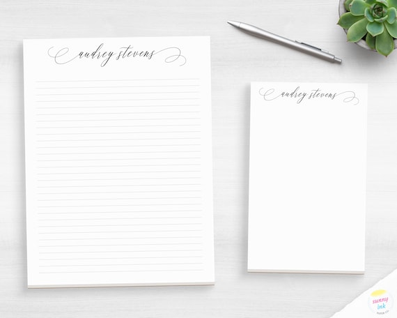 Personalized Notepad Elegant Writing Sheet Customized - Etsy