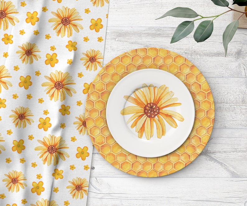 Honey Bee Digital Paper Set Seamless Patterns Meadow Grasses - Etsy